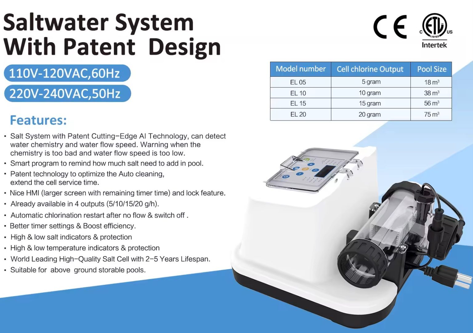 Pool-Plus | CF Salt Chlorinator EL20